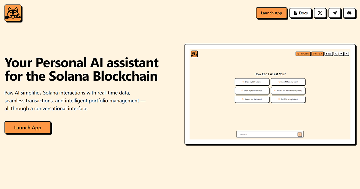 Paw AI | Your Personal AI Assistant for Solana Blockchain